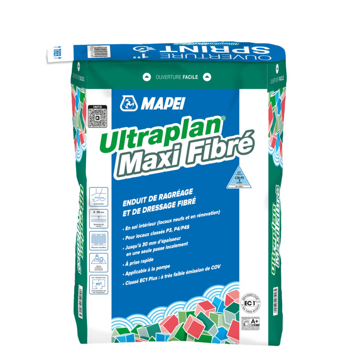 MAPEI - Enduit de ragréage et dressage Ultraplan Maxi Fibré - sac de 25 ...