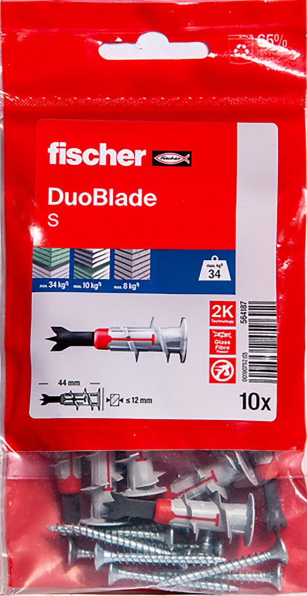FISCHER - Cheville autoforeuse DuoBlade avec vis/10B Réf: 564187 | POINT.P