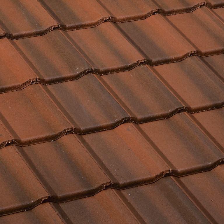 MONIER - Tuile béton Perspective Monier rouge vieilli 420x330 mm Réf ...