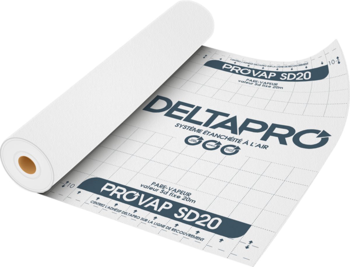 DELTAPRO - Membrane d'étanchéité à l'air et pare-vapeur Provap Sd20 - rouleau de 1,5x50 m | POINT.P