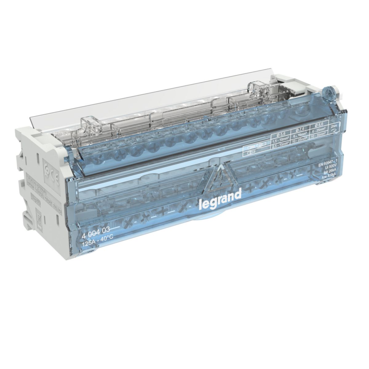 LEGRAND - Répartiteur modulaire 2 pôles - 125 A - 8 modules Réf. 400403 ...