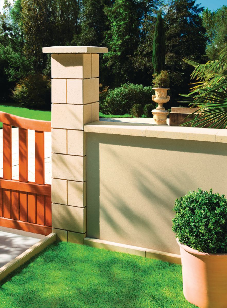 ALKERN - Pilier de portail et mur à enduire Java 30x30x20cm sable | POINT.P