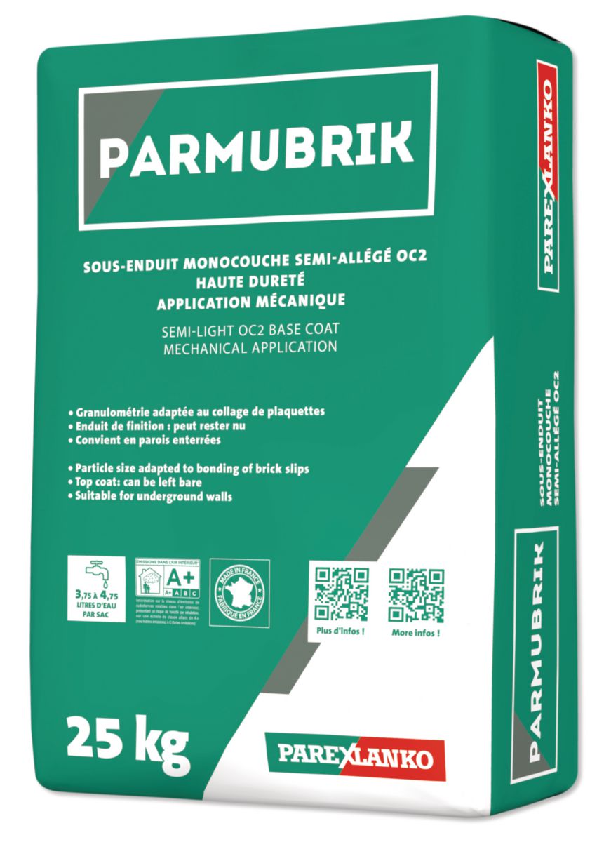 PAREXLANKO - Enduit monocouche semi-allégé PARMUBRIK sac de 25 kg