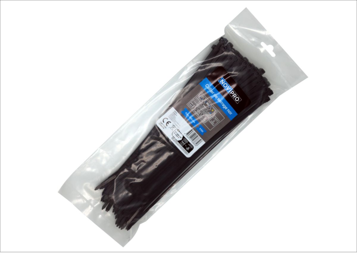 NOVIPRO - Collier de serrage noir 4,8x300 (sachet x 100) NOVIPRO | POINT.P