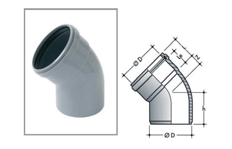 DYKA - Coude SDR34 mâle-femelle 45° diamètre 125mm | POINT.P