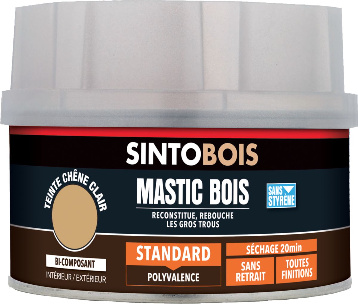 SINTO - Mastic bois bi-composant en poudre - chêne clair - boîte de 550 ...