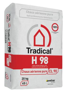 WEBER - Chaux aérienne pure Tradical H98 - sac de 20 kg | Point.P