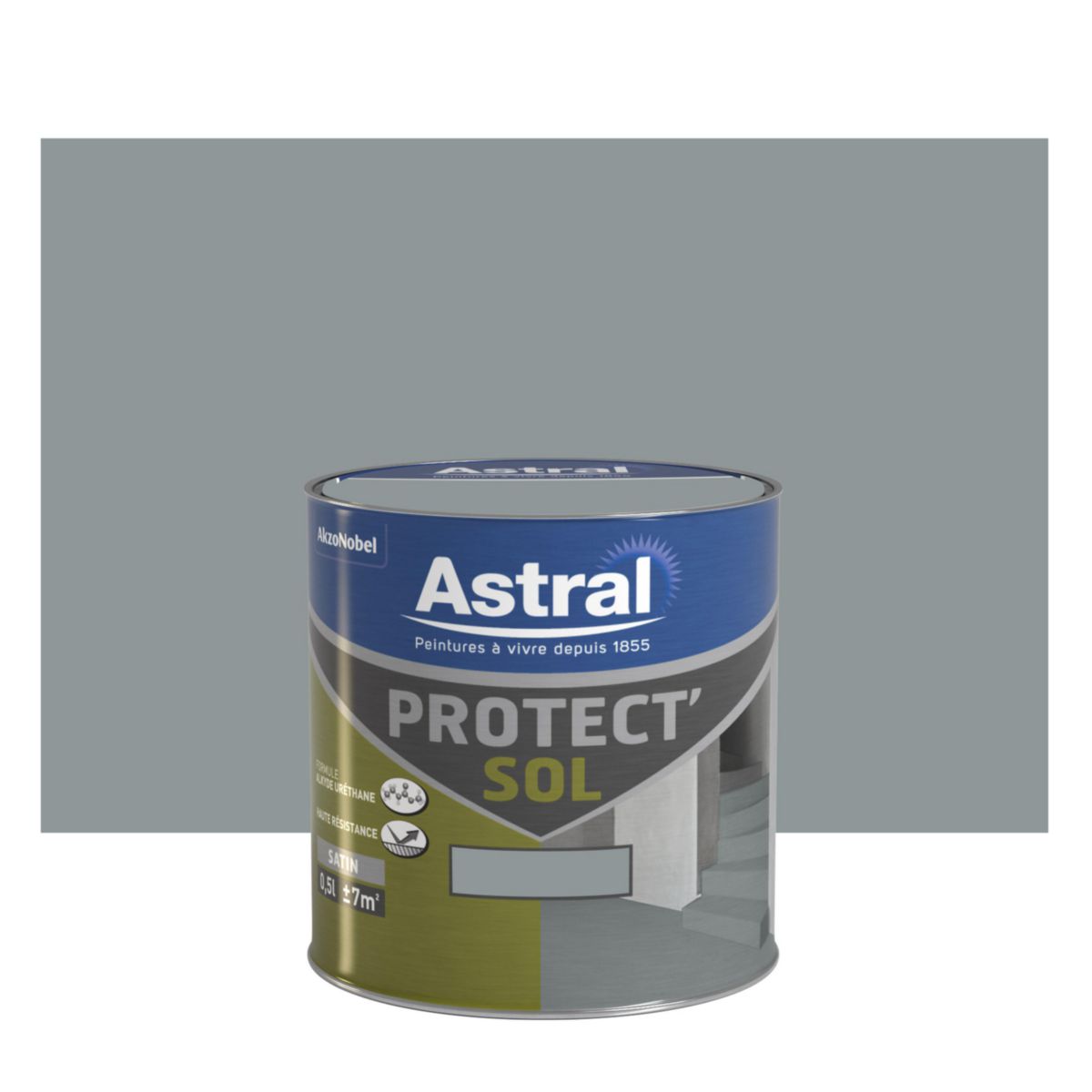 ASTRAL - Peinture Protect sol gris ciment, pot de 0,5 litre | Point.P