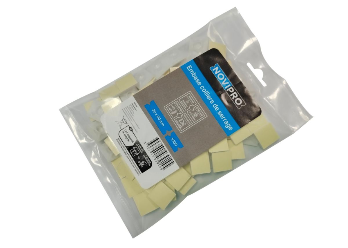 NOVIPRO - Embase colliers de serrage blanc 20 x 20 (sachet x100 ...