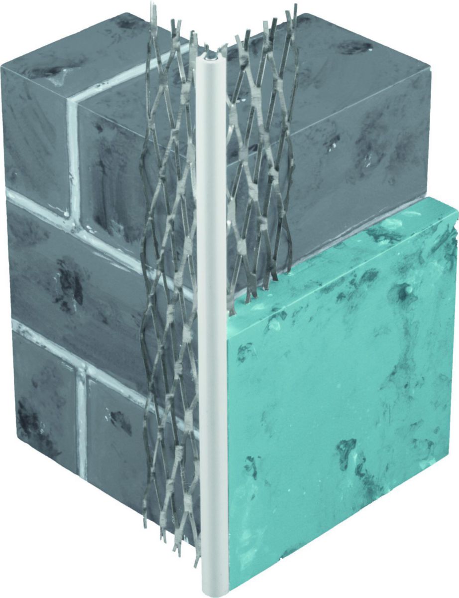 PROFIMETAL - Profilé angle extérieur déployé à jonc acier/PVC blanc L. 2,5 m 50x50 mm | POINT.P