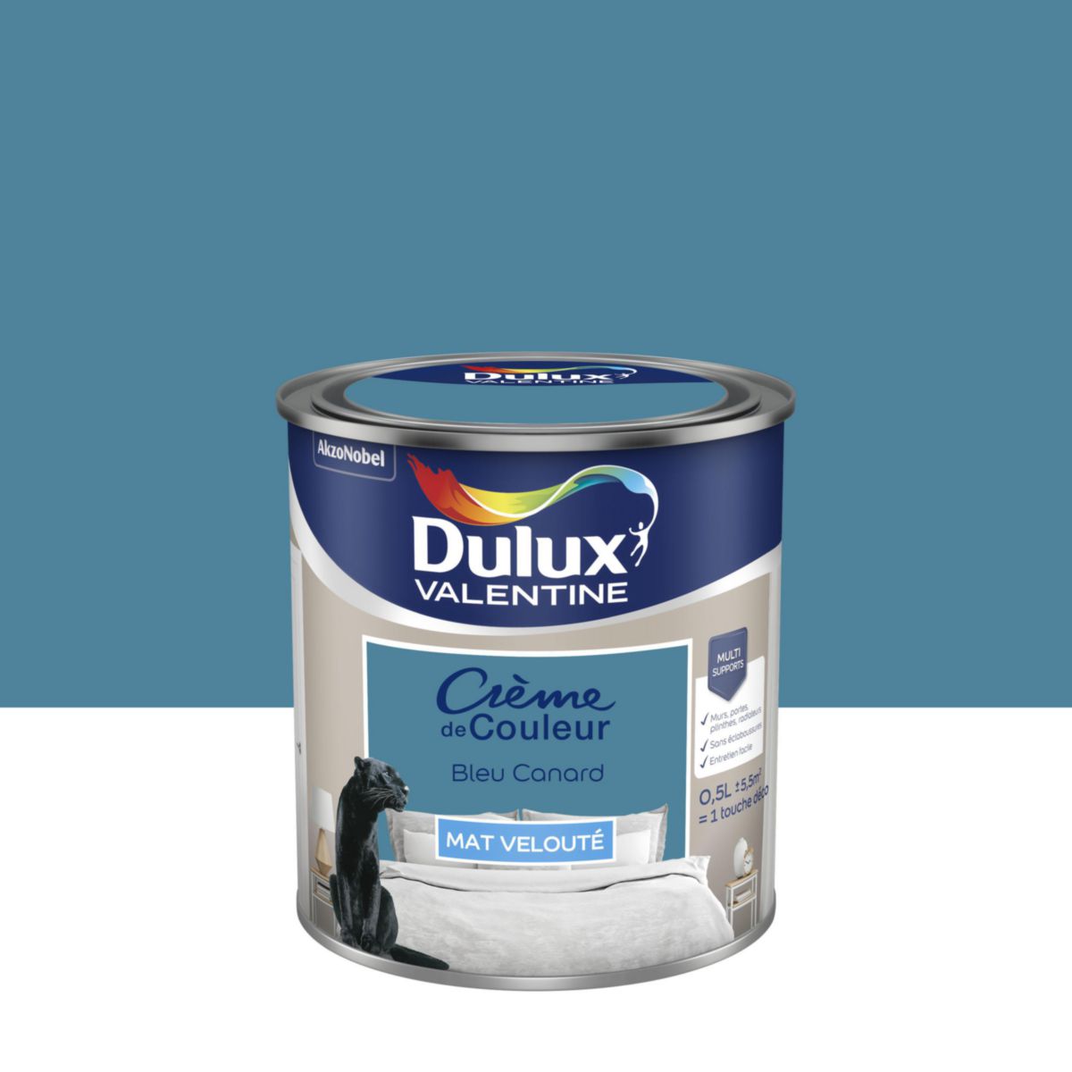 DULUX VALENTINE - Crème de couleur mat bleu canard 0,5L Réf. 5581943 ...