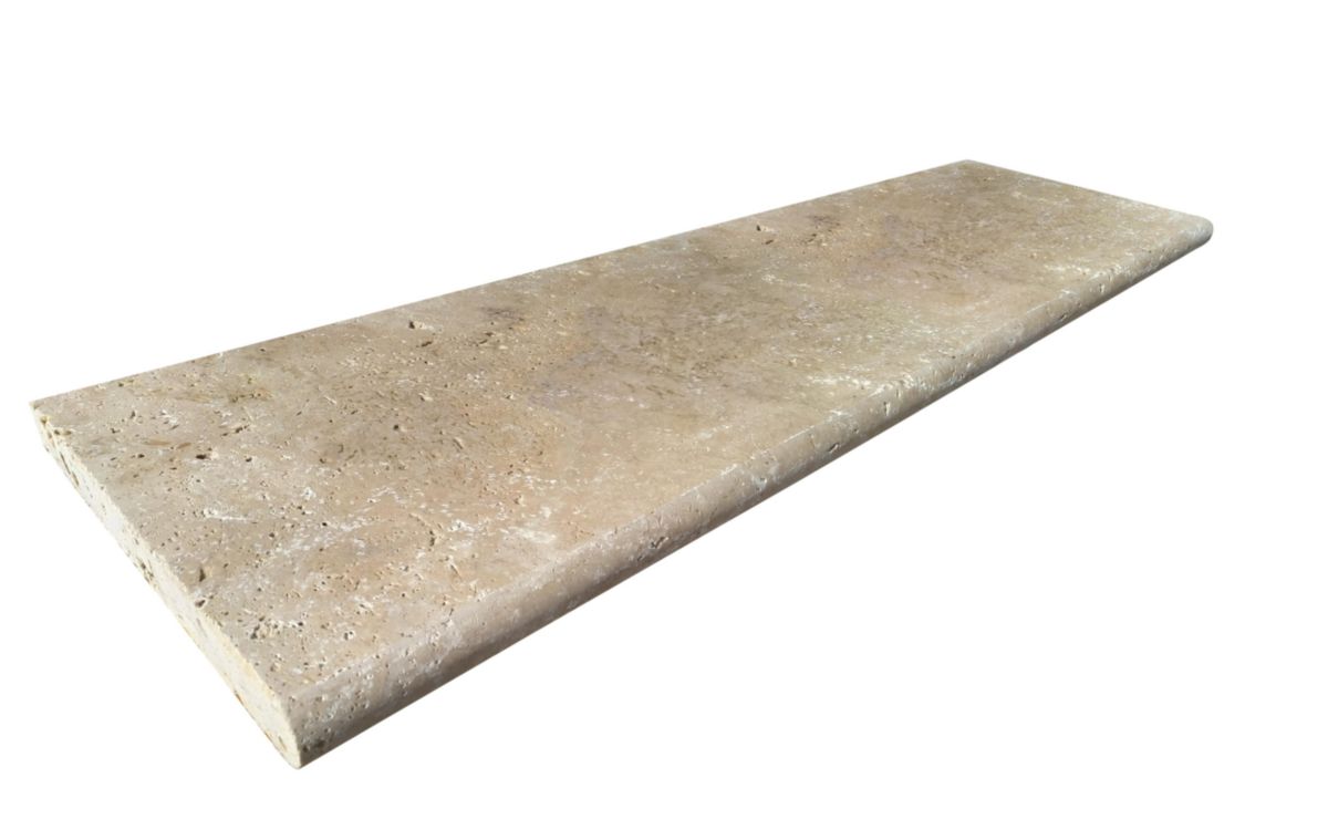 DISTRIMAT SUD - Margelle Travertin beige 1er Choix - bord demi rond ...