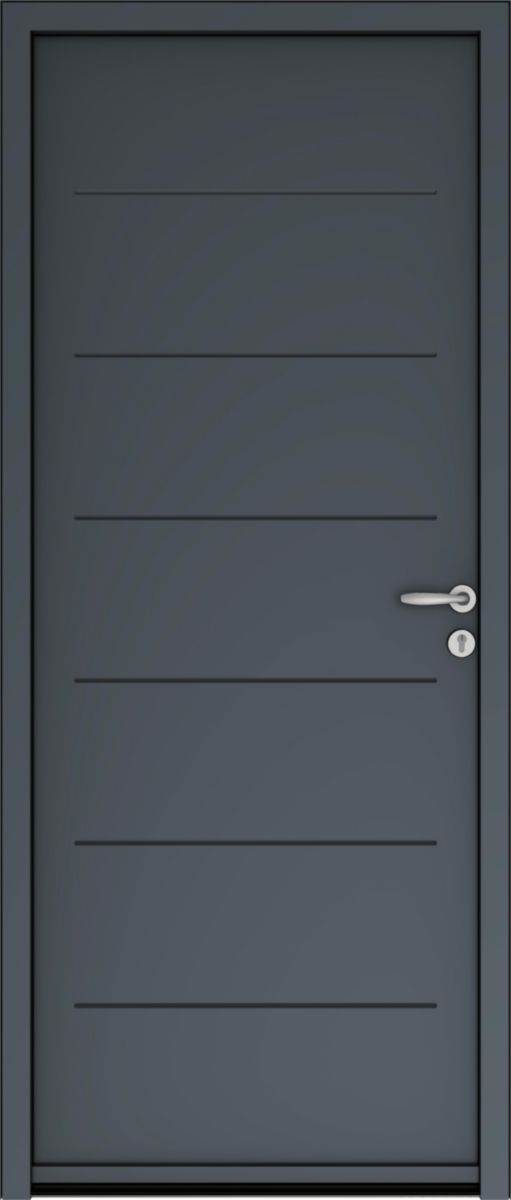 WIBAIE - Porte d'entrée Citadine - acier - gris texturé RAL 7016 ...