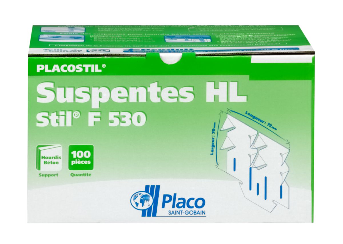 PLACO - Suspente HL Stil F 530 - L. 72 mm - boîte de 100 pcs | POINT.P