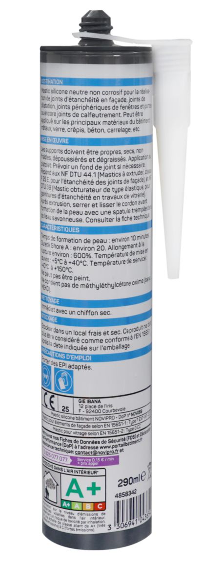 NOVIPRO - Mastic silicone bâtiment translucide NOVIPRO | POINT.P