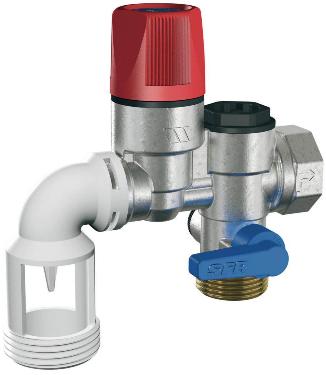 WATTS - Groupe de sécurité chauffe-eau 20x27 inox coudé Réf 2252571 | POINT.P