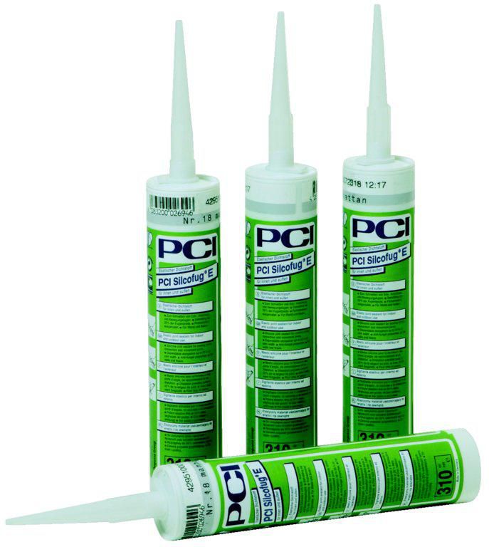 PCI - Mastic d'étanchéité silicone PCI Silcofug E - gris ciment ...