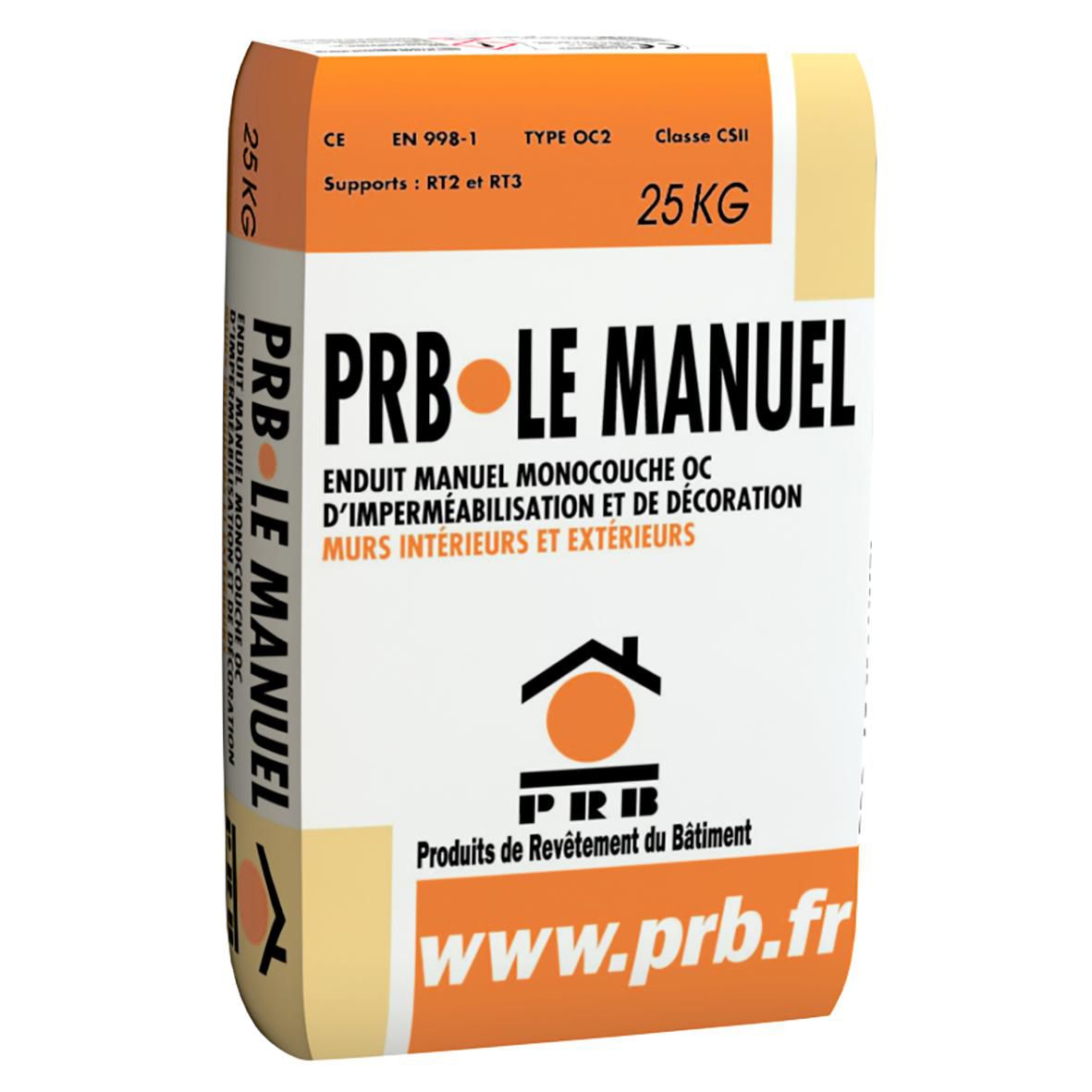 PRB - Enduit monocouche Le Manuel - ton pierre 015 - sac de 25 kg | Point.P