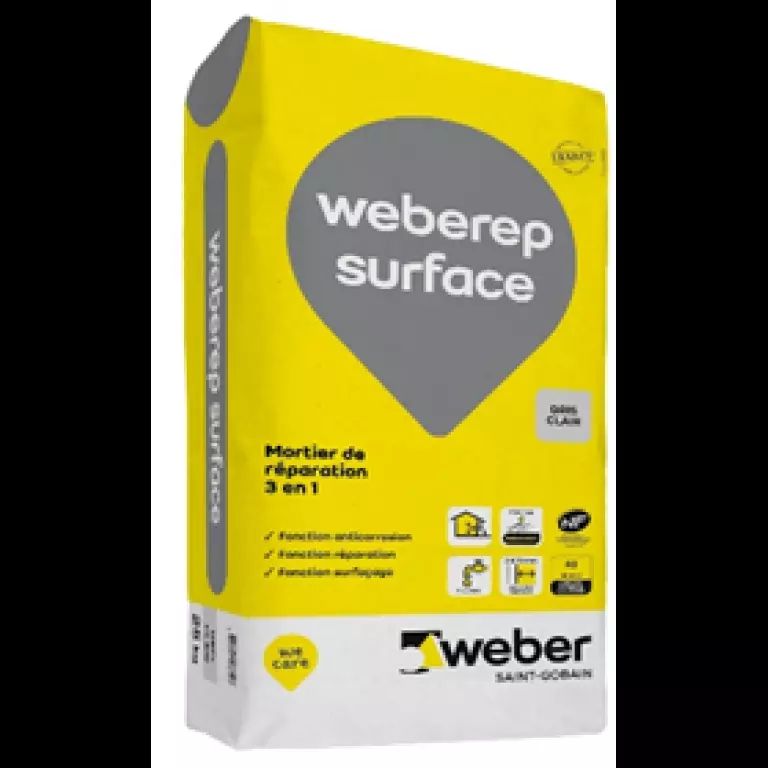 WEBER - Mortier fibré de réparation weberep surface - sac de 25 kg | POINT.P