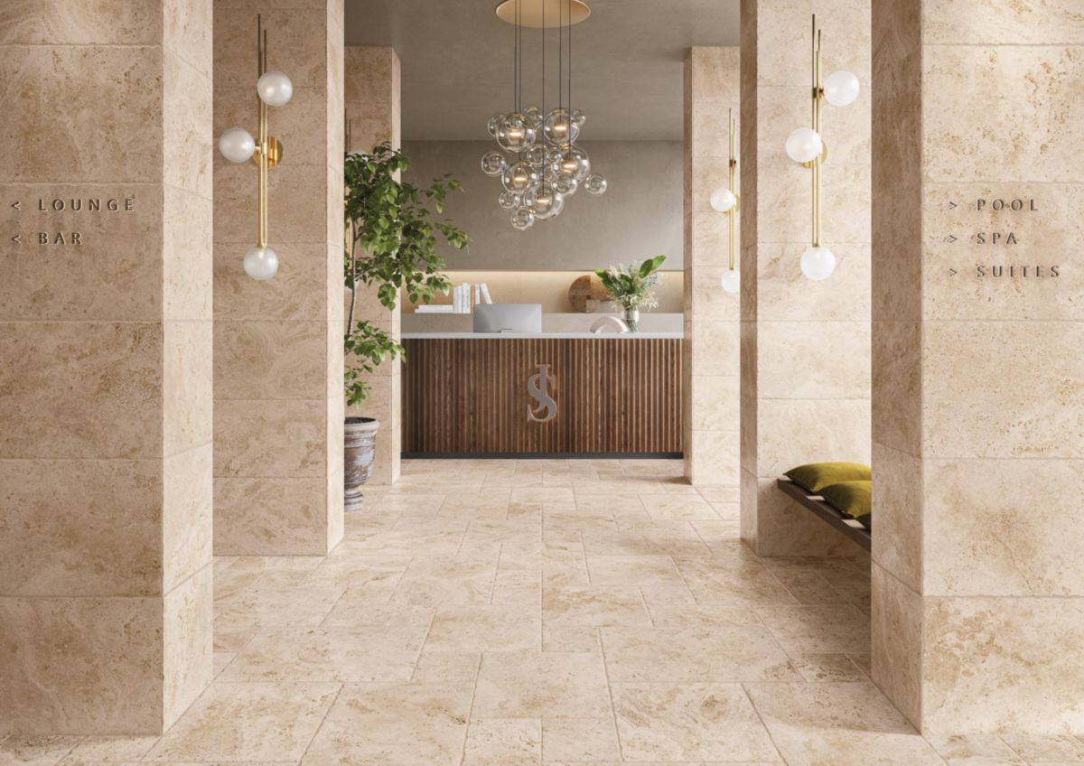 CERDOMUS - Carrelage grès cérame Tibur - travertin beige - 40x60 cm ...