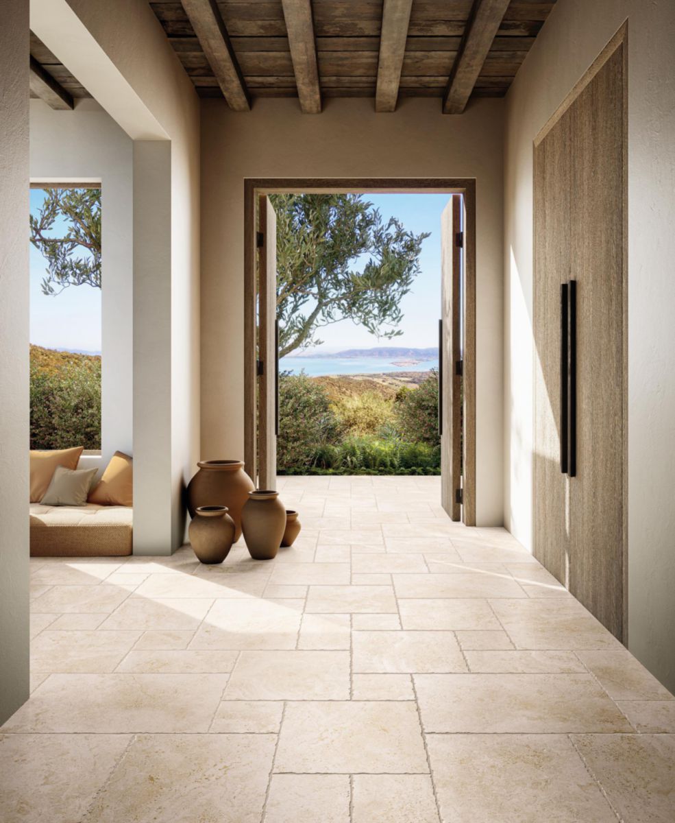 CERDOMUS - Carrelage grès cérame Tibur - travertin beige - 40x60 cm ... CERDOMUS - Carrelage grès cérame Tibur - travertin beige - 40x60 cm ...