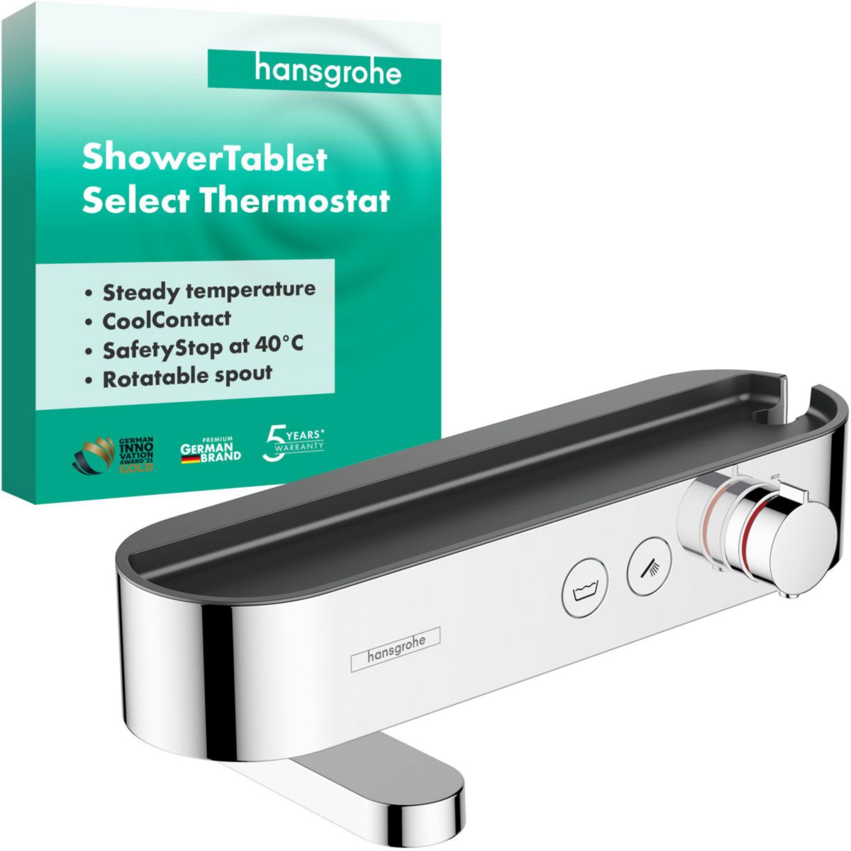 HANSGROHE - Mitigeur bain-douche thermostatique ShowerTablet Select 400 chromé Réf. 24340000 ...
