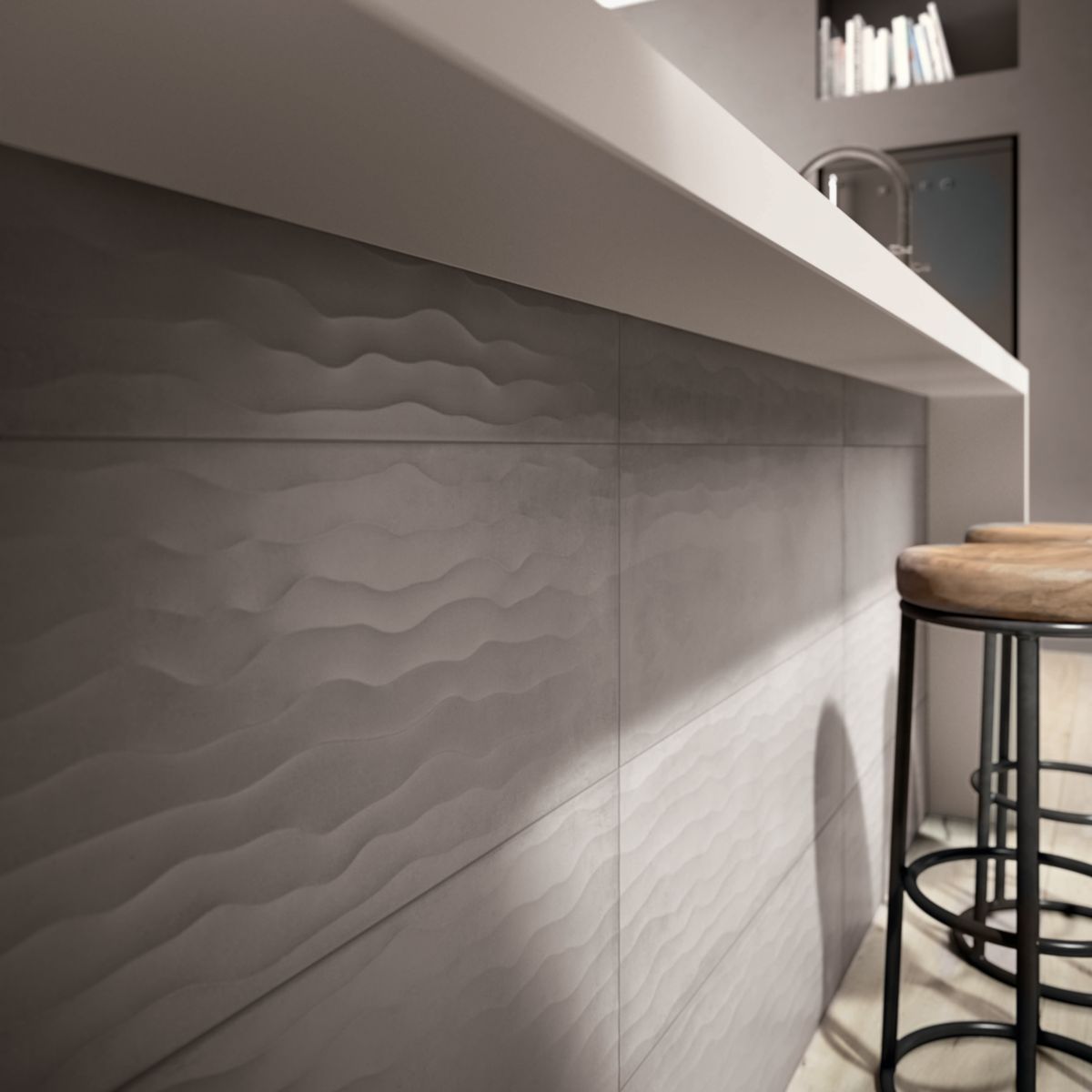 RAGNO - Faïence murale Frame - décor Khaki structuré - 25x76 cm | POINT.P