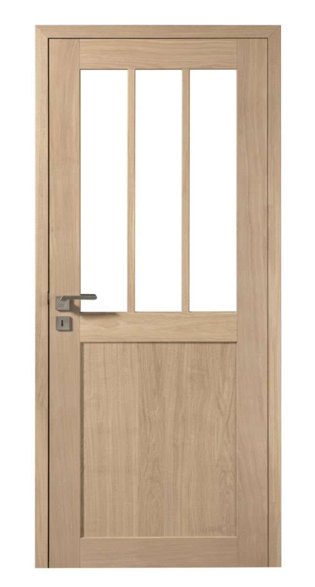 ROZIERE - Bloc-porte ATELIER vitrage transparent chêne selectionné ...