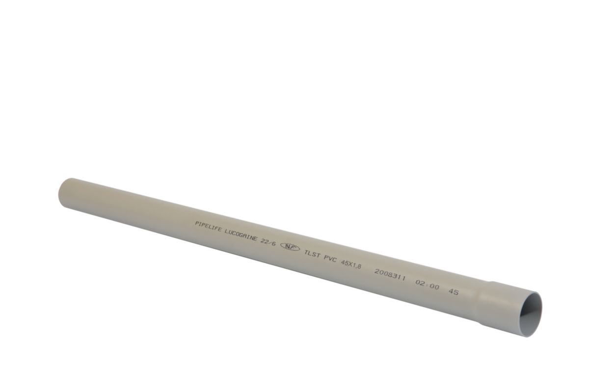 PIPELIFE - Gaine Lucogaine LST gris - Ø 45 mm - ép. 1,8 mm - L. 6 m | POINT.P