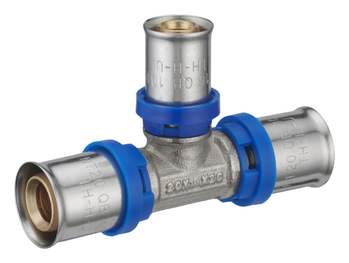 NOYON THIEBAULT - Raccord multicouche à sertir multiprofil - té réduit diam 20-16-20 mm - Réf ...