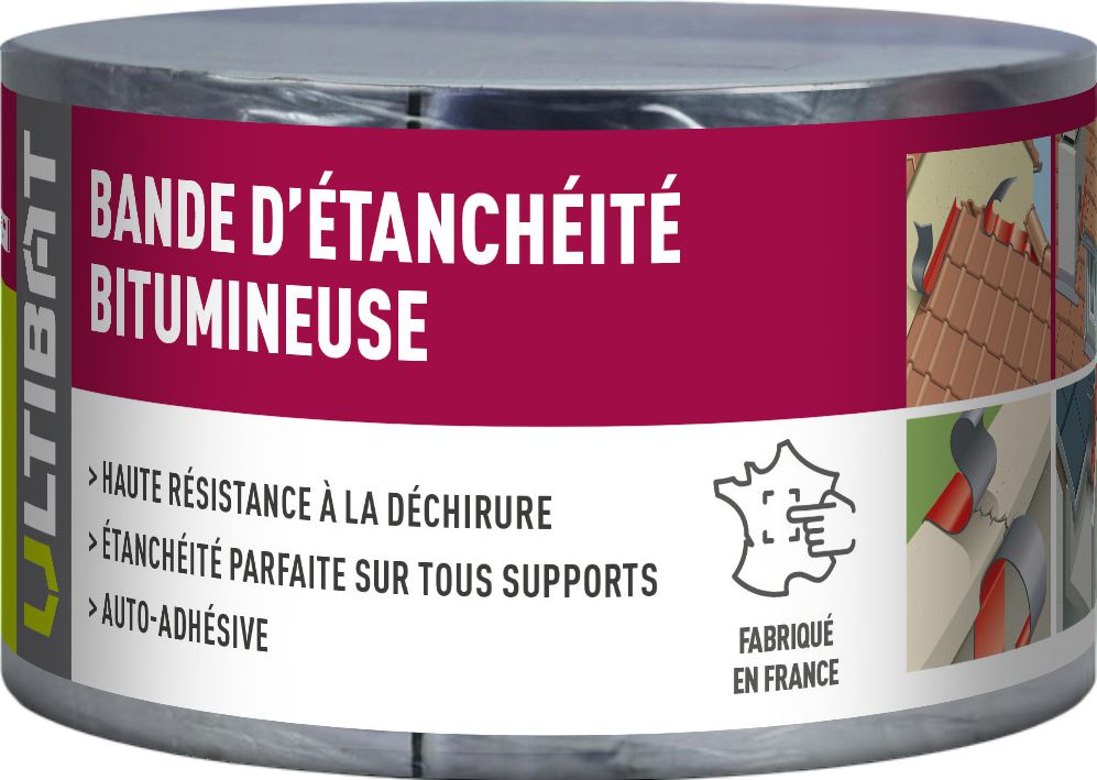 ULTIBAT - Bande d'étanchéité bitumineuse ULTIBAT couleur aluminium 10cmx10m (anciennement CADA)