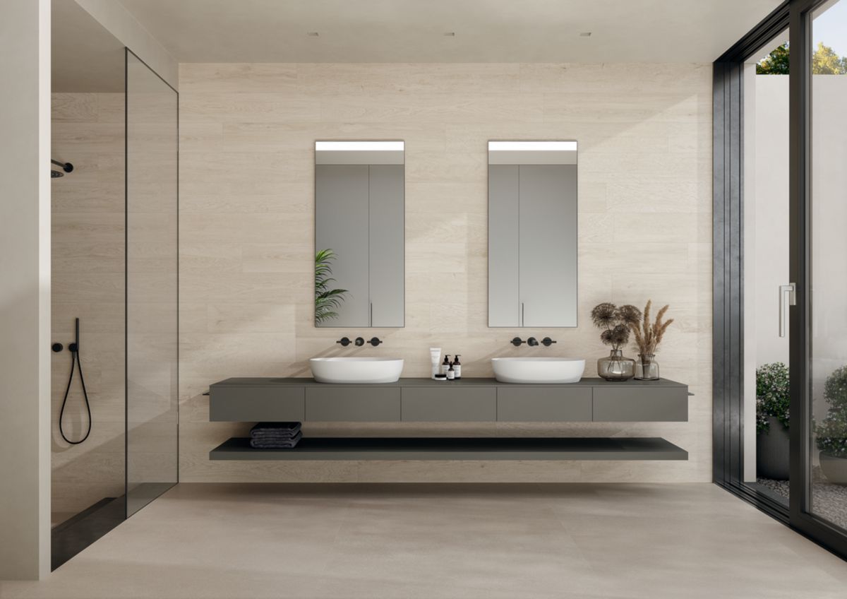 IMOLA - Carrelage sol intérieur Elixir - grès cérame - crème - 20x150 ...