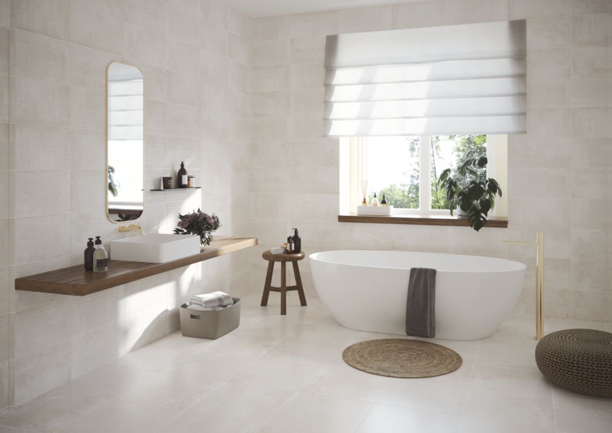 KERABEN - Faïence imitation pierre Rue de Paris - beige - 25x50 cm ...