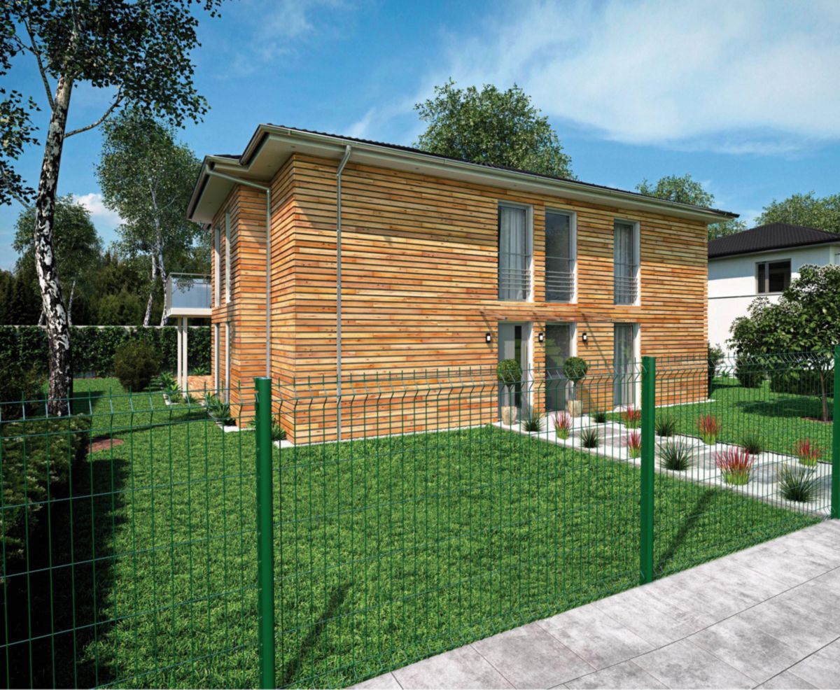 CLOTEX - Panneau de clôture acier galvanisé plastifié Prestiline - vert ...