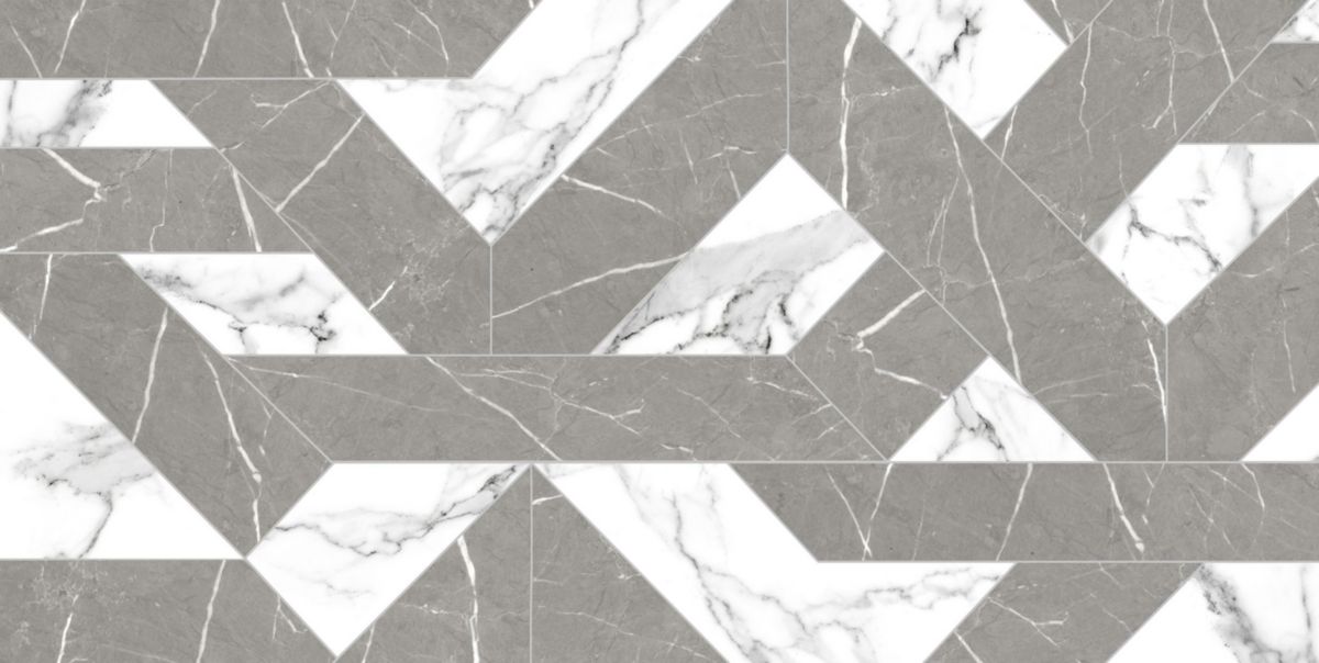 NAXOS - Carrelage grès cérame Rhapsody - décor Outline Cold poli ...