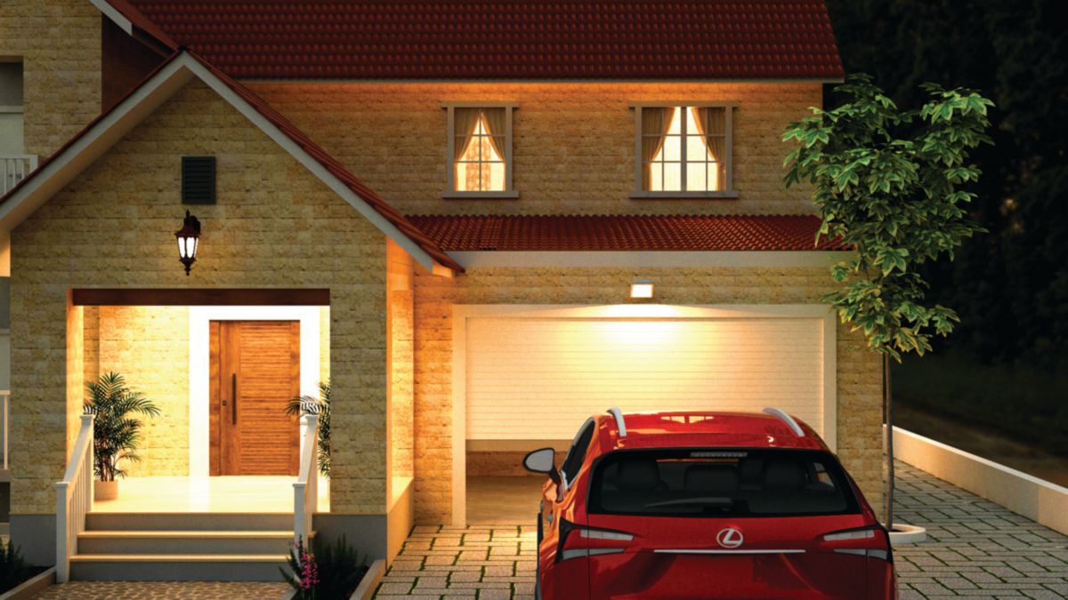 ARIC - Projecteur extérieur LED Twister 3 - gris - ampoule LED intégrée ...