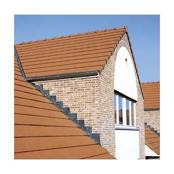 KORAMIC - Tuile grand moule aspect plat Actua terre cuite rouge naturel ...