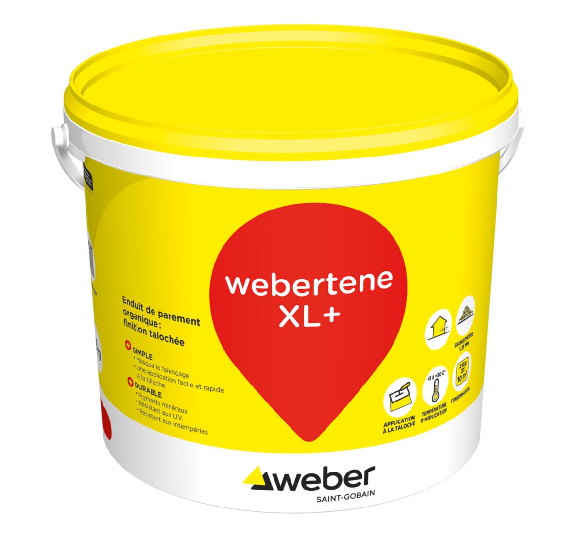WEBER - Revêtement organique épais pigmentés Weber.tene xl+ crème 041 ...