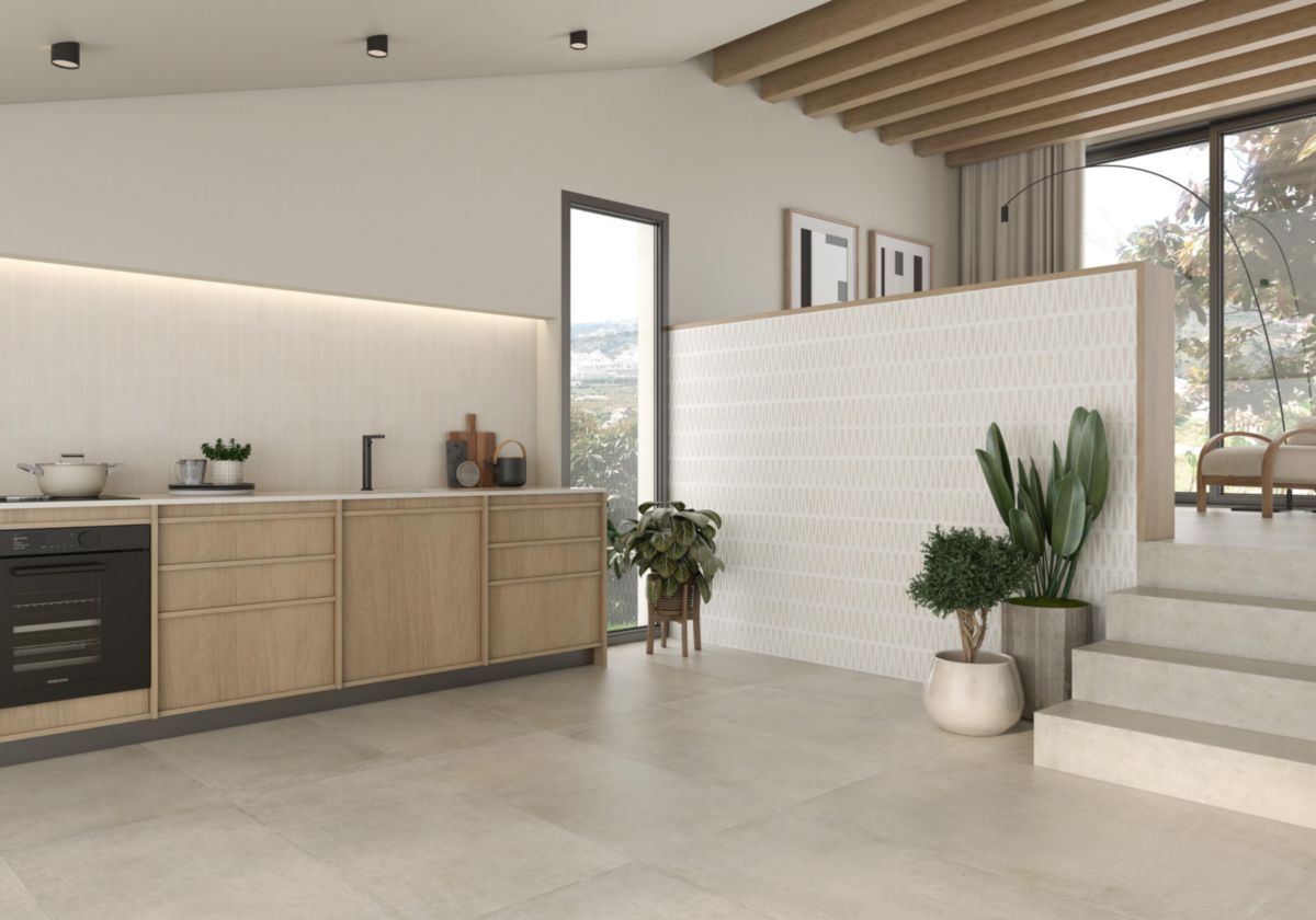 KERABEN - Faïence murale Terracota - blanco décor concept mat - 30x90 ...