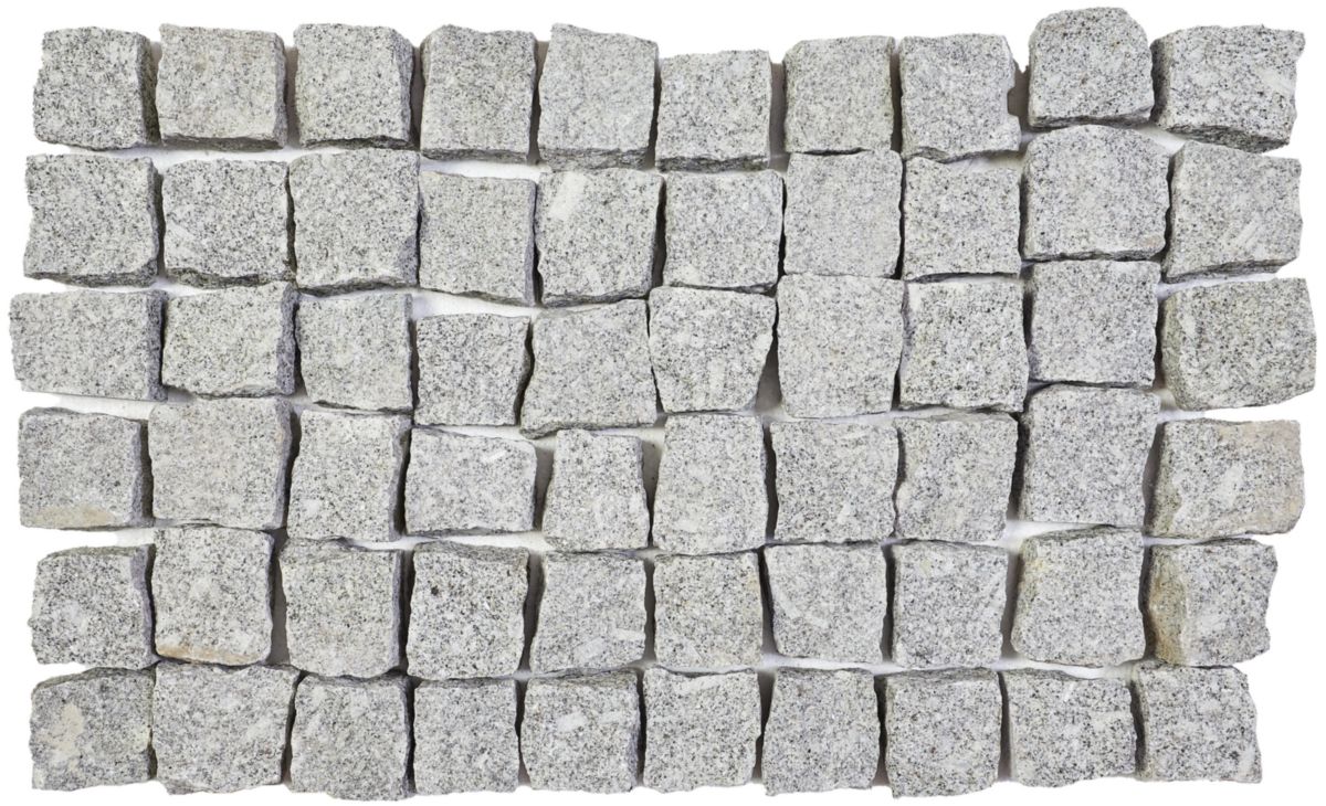 ANJOU GRANIT IMPORT - Pavé de sol extérieur - granit gris-bleu - 9x9 cm ...