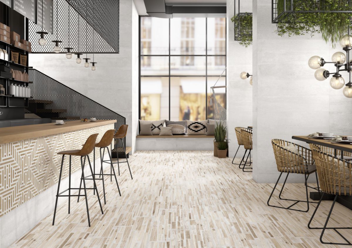 COLORKER - Grès cérame Colorker Ragnar fushion white mat rectifié 20 x ...