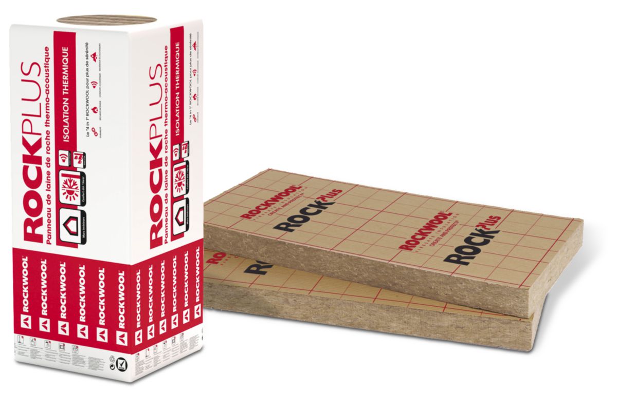 ROCKWOOL - Panneau laine de roche pour isolation mur intérieur Rockplus ...