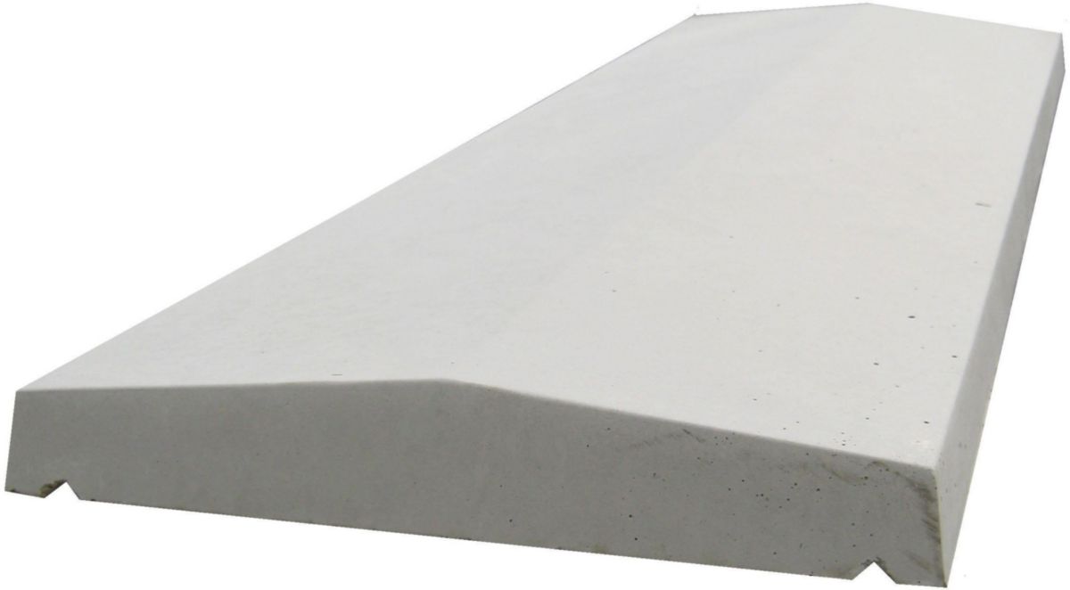 MAUBOIS - Chaperon 2 pentes pour mur 15 allégé gris 100x25cm