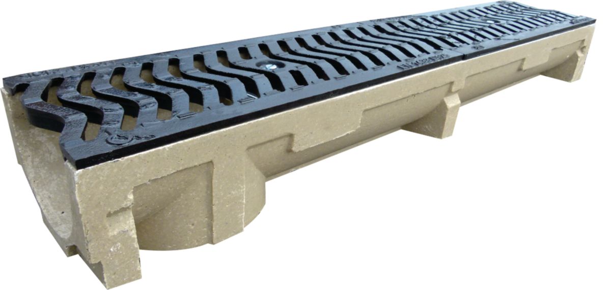 STORA DRAIN - Caniveau Stora self 150 + 2 grilles fontes B125 ancrées ...