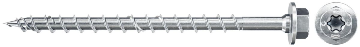 FISCHER - Vis tirefond Power Fast tête hexagonale + rondelle et avec ...