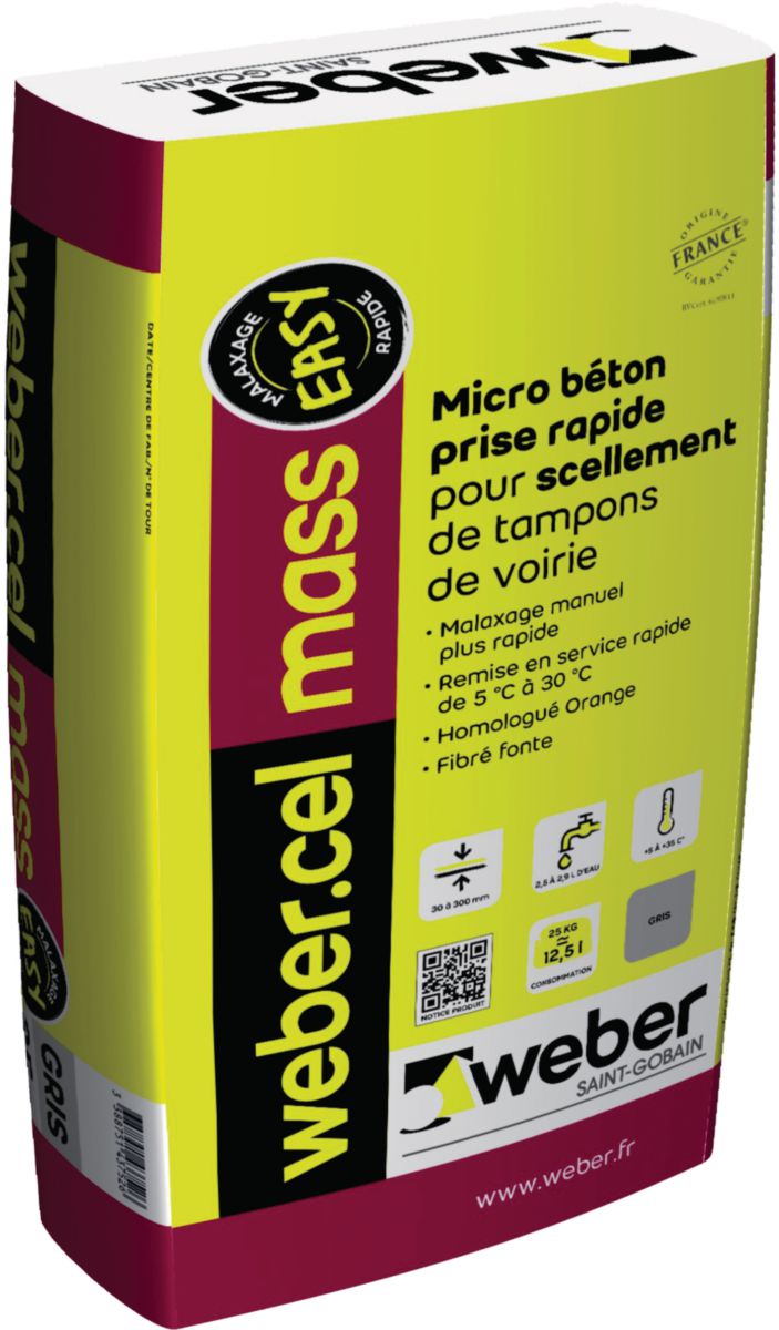 WEBER - Micro-béton à prise rapide pour scellement de voirie Webercell ...