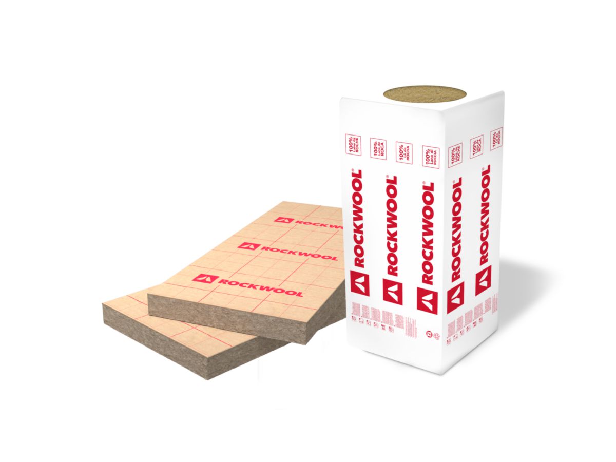 ROCKWOOL - Panneau laine de roche pour isolation mur intérieur Rockmur Kraft - revêtu - 1,35x0,6 ...