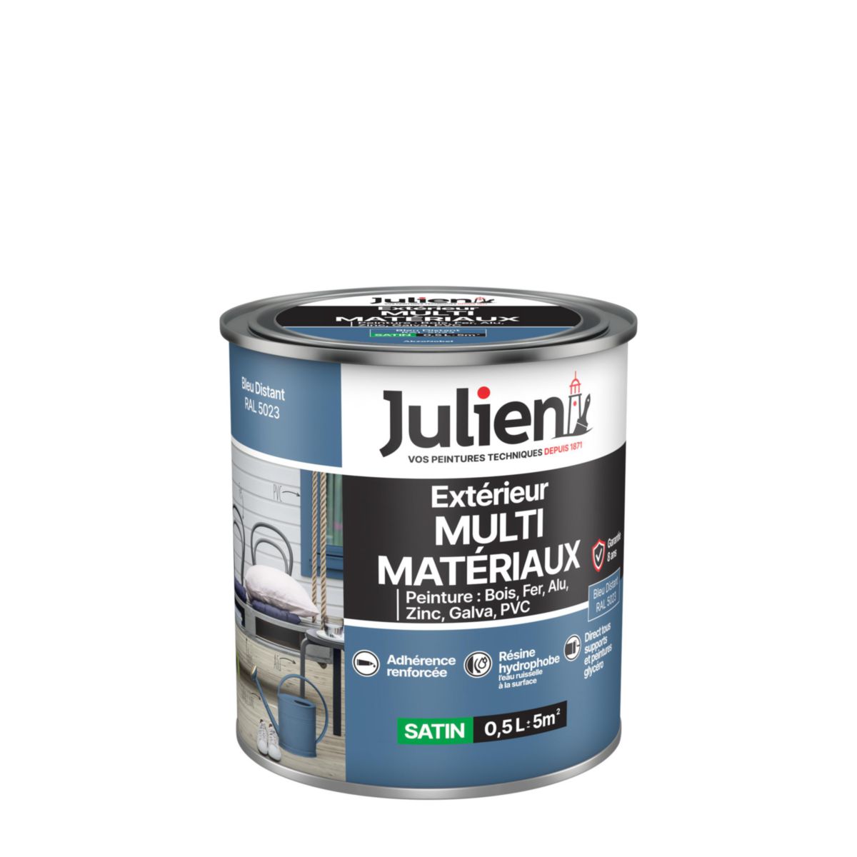 JULIEN - Peinture Multi-matériaux pour l'extérieur - bleu distant 5023 ...