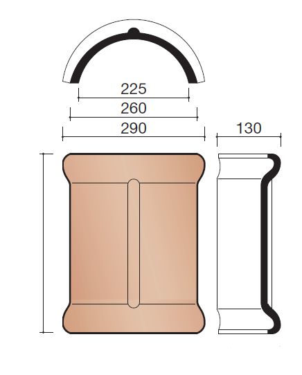 KORAMIC - Faitière double bourrelet 1/2 rond 225mm Vario rustique eng ...