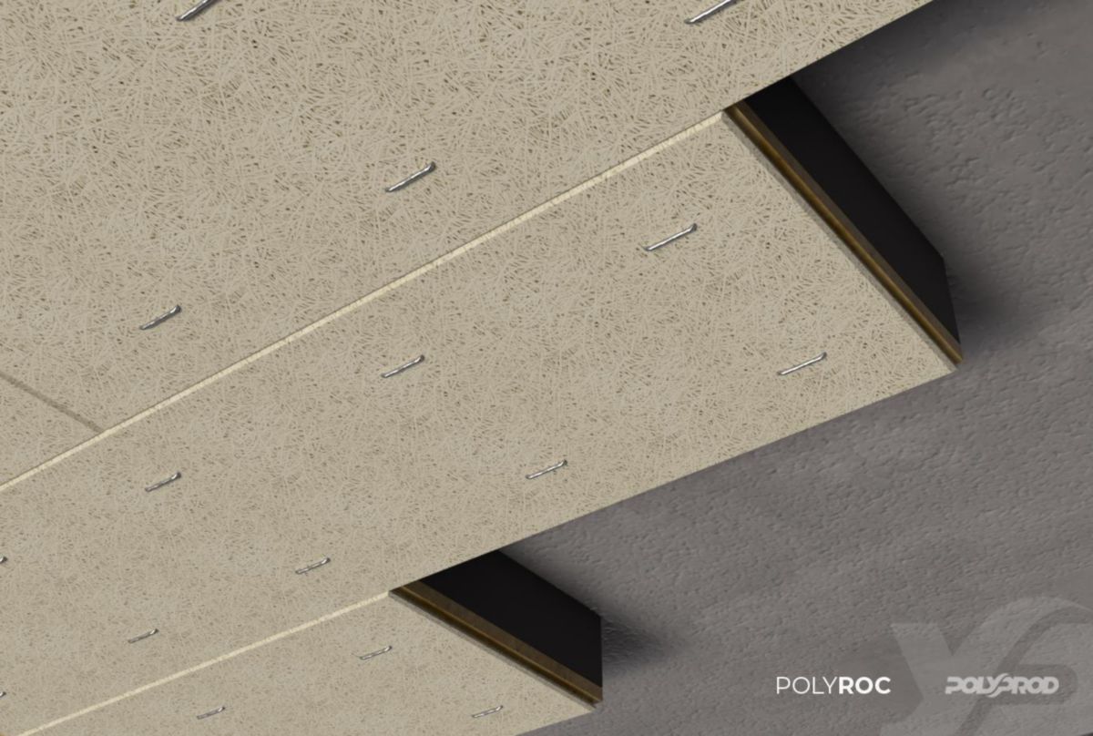 POLYPROD - POLYROC Panneau isolant fibre Ciment blanc bords chanfreinés Ép. totale 201 mm - Pose ...